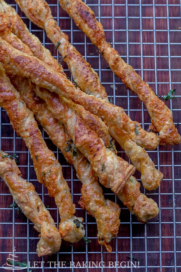 Cheese and Basil Puff Pastry Twists - Let the Baking Begin!