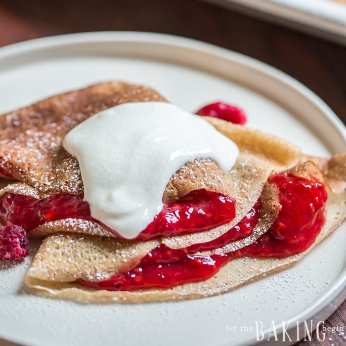 Crepes with Strawberry and Raspberry Sauce - Let the Baking Begin!