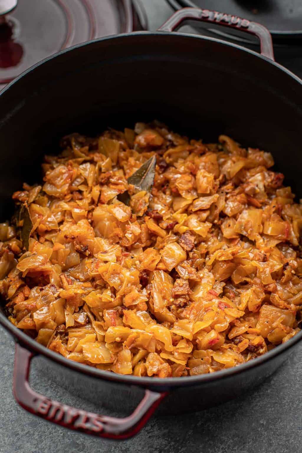 One Pot Braised Cabbage Recipe with Bacon - Let the Baking Begin!